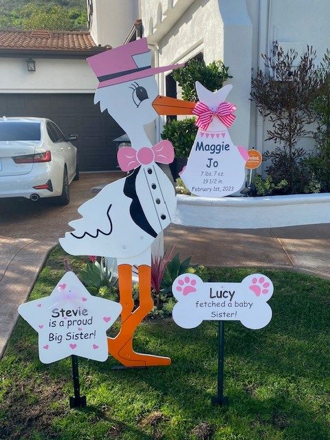 stork baby signs – Laguna Nigel, CA – Orange County Storks
